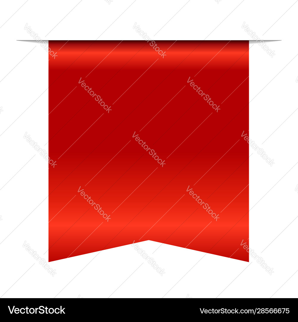 Red bookmark banner 3d vertical book mark Vector Image
