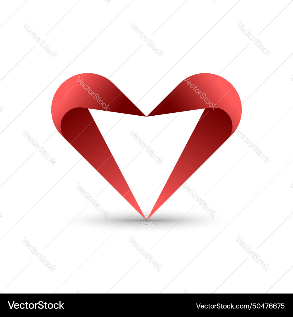 Red heart logo on a white background featuring Vector Image
