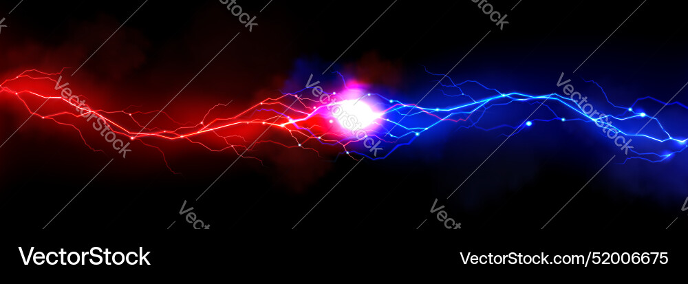 Thunder vs light effect background bolt energy Vector Image
