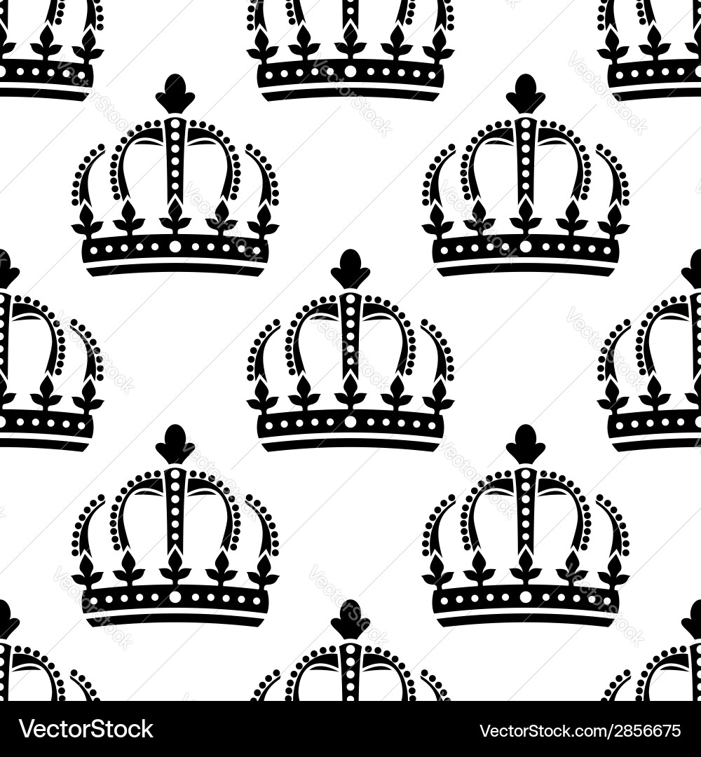 Vintage Royal Crown Pattern Royalty Free Vector Image