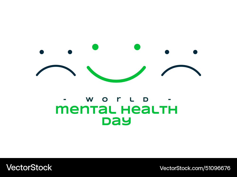 10th october world mental health day poster Vector Image