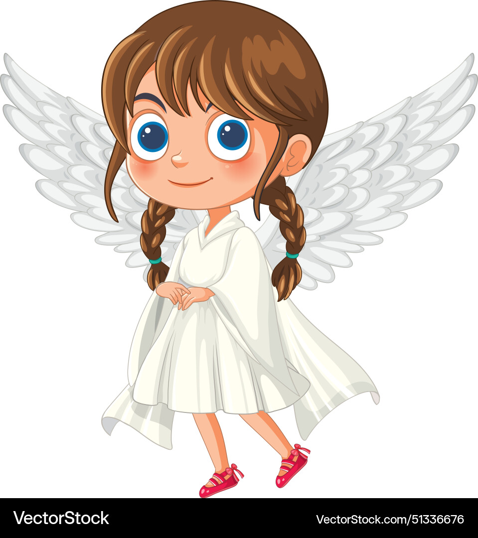A young angel girl Royalty Free Vector Image - VectorStock
