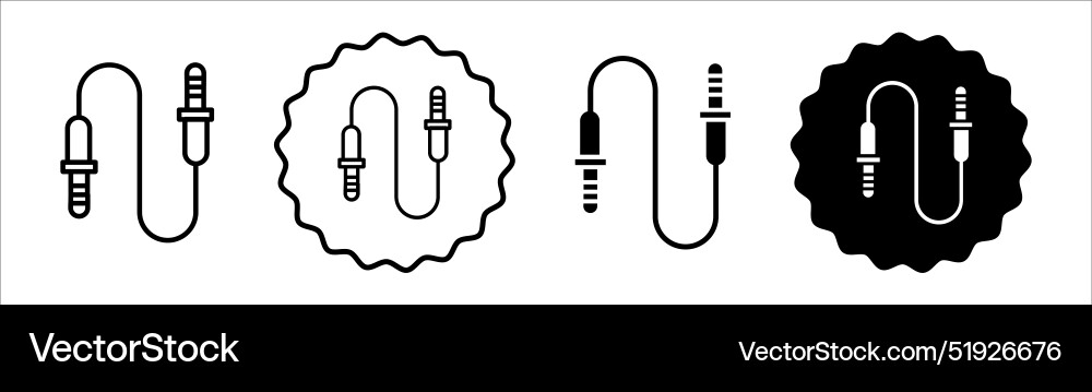 Audio cable icon symbol set collection Royalty Free Vector