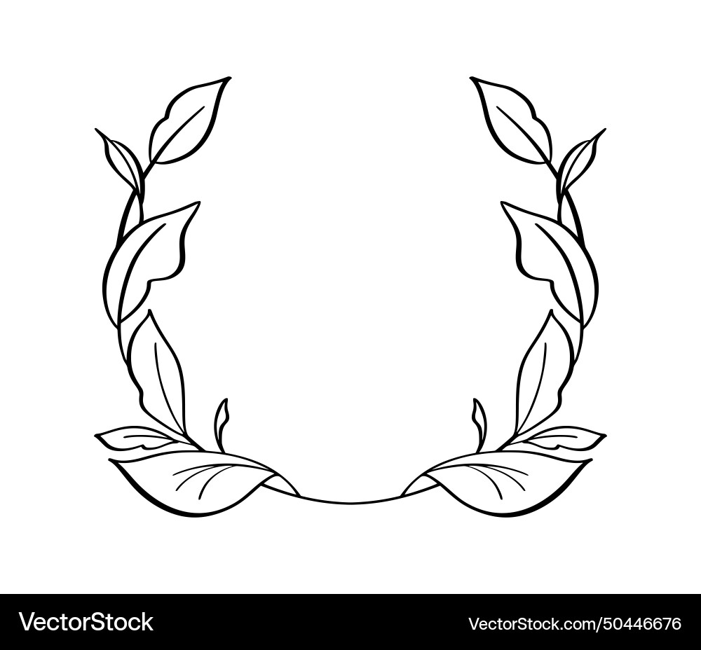 Black hand drawn laurel wreath frame depicting Vector Image