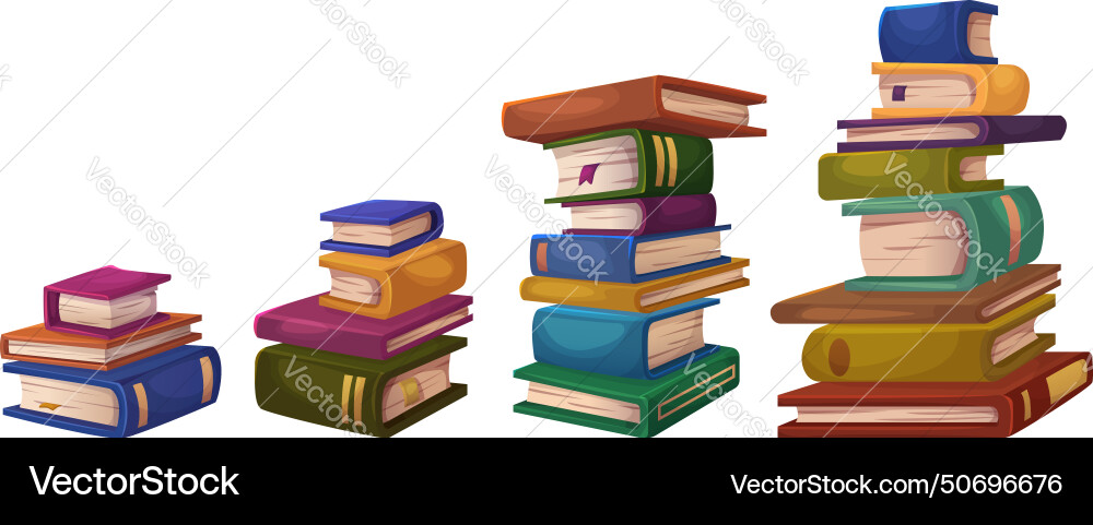 Book stack and single closed open Royalty Free Vector Image