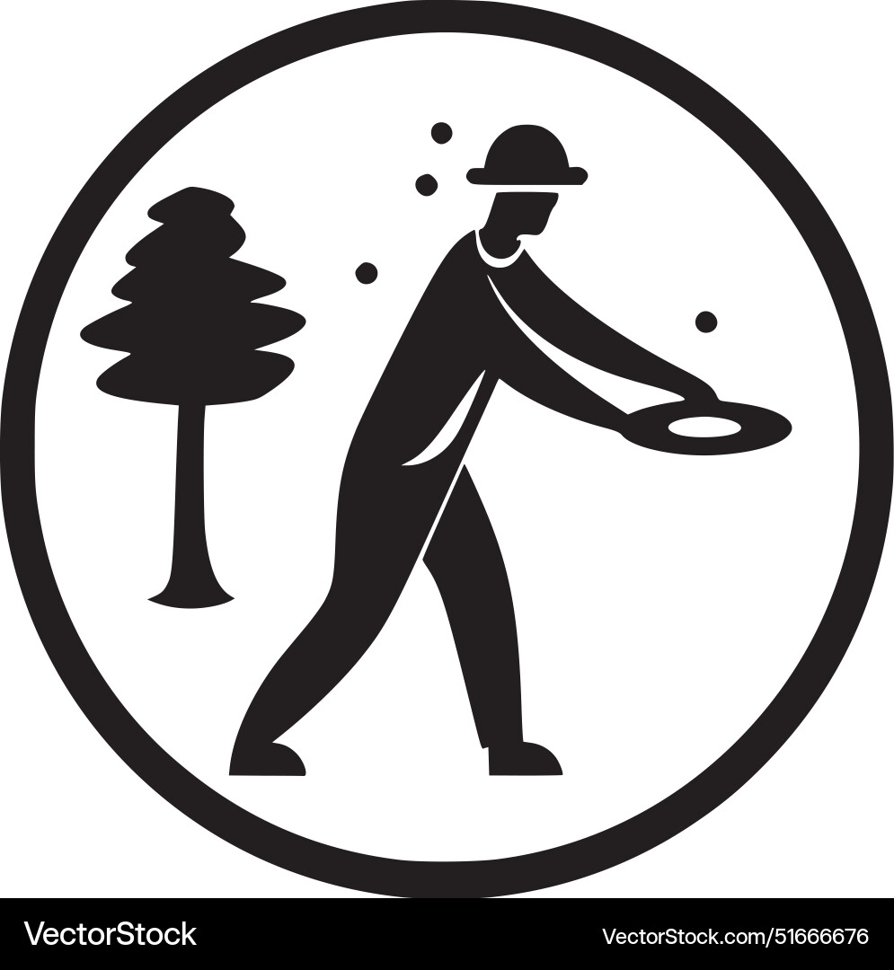 Disc golf - minimalist and flat logo Royalty Free Vector