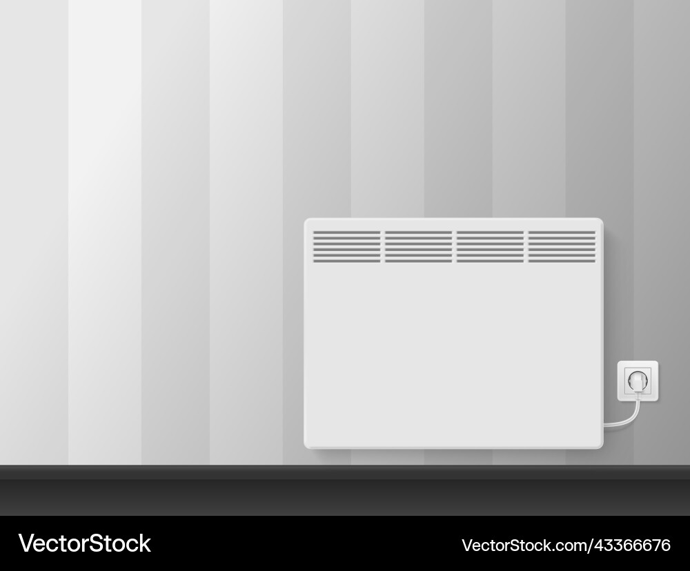 Electricity home heater plug inserted to wall Vector Image