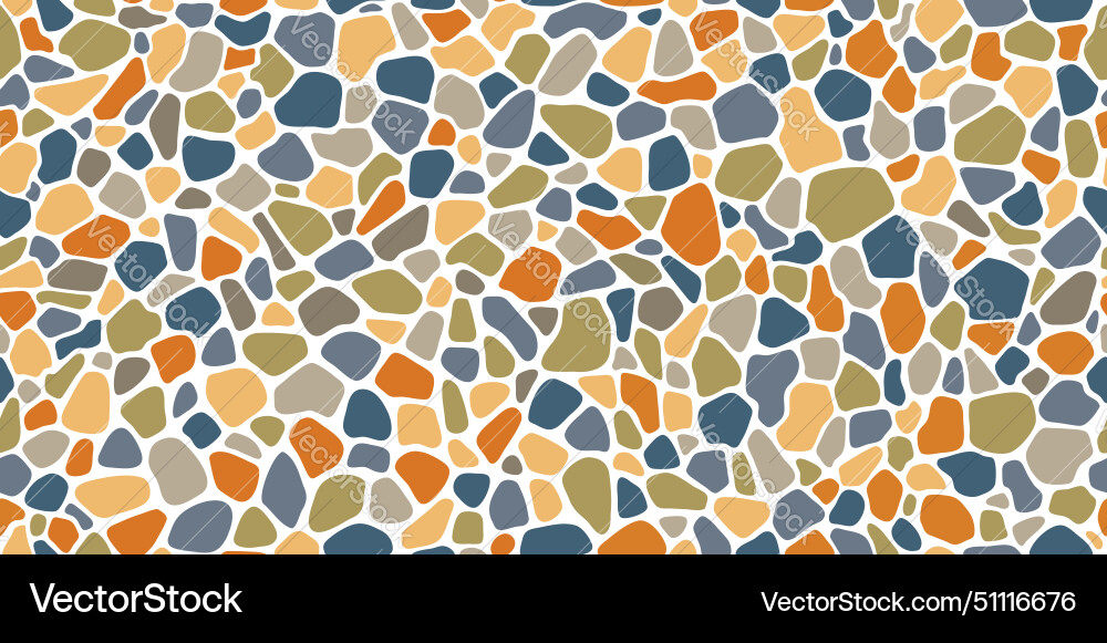 Gravel and pebble mosaic stone pattern background Vector Image