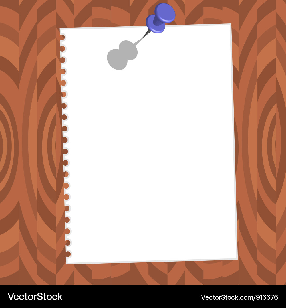 Paper with pin Royalty Free Vector Image - VectorStock