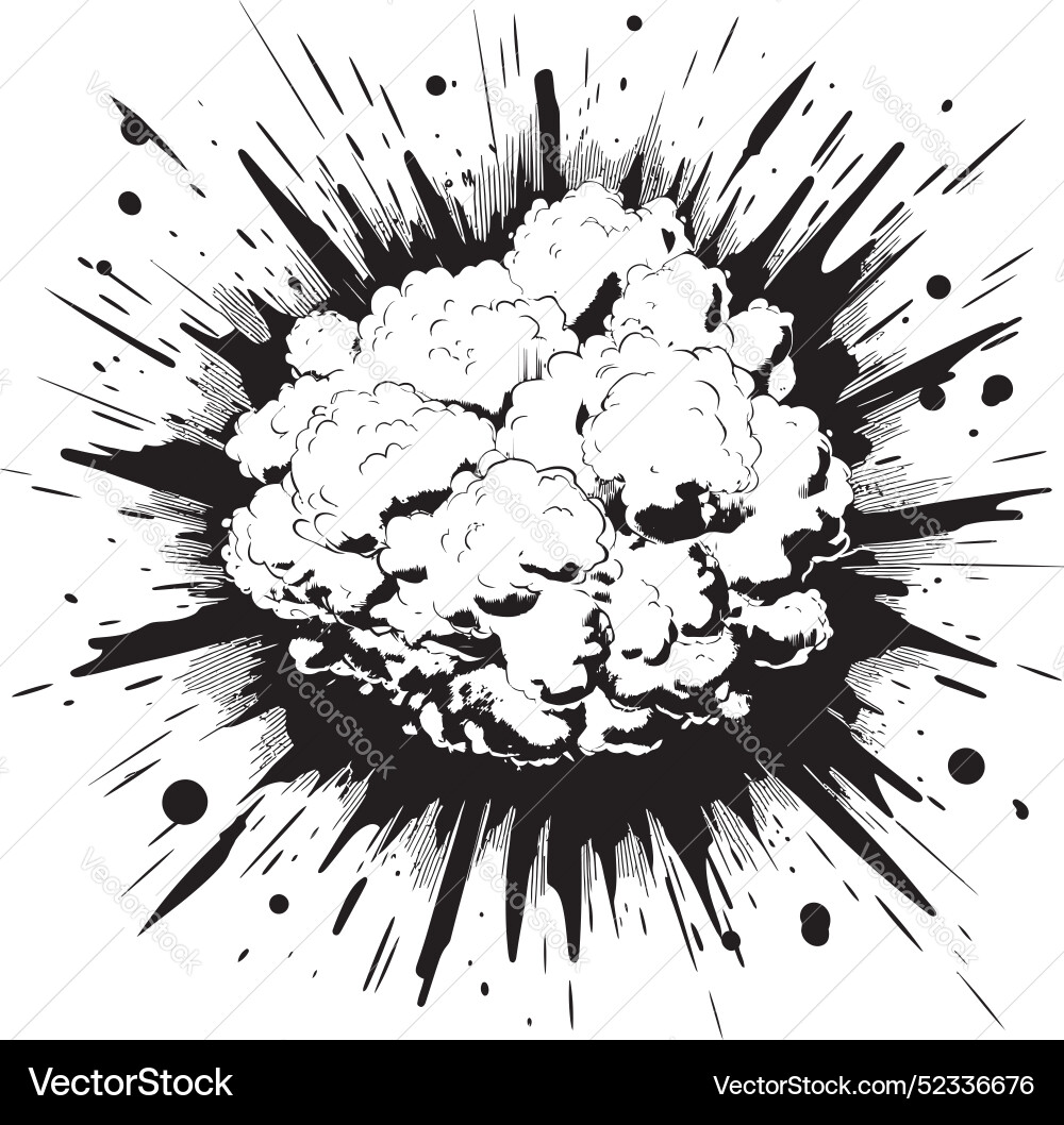 Power pop explosive explosion silhouette wham bam Vector Image