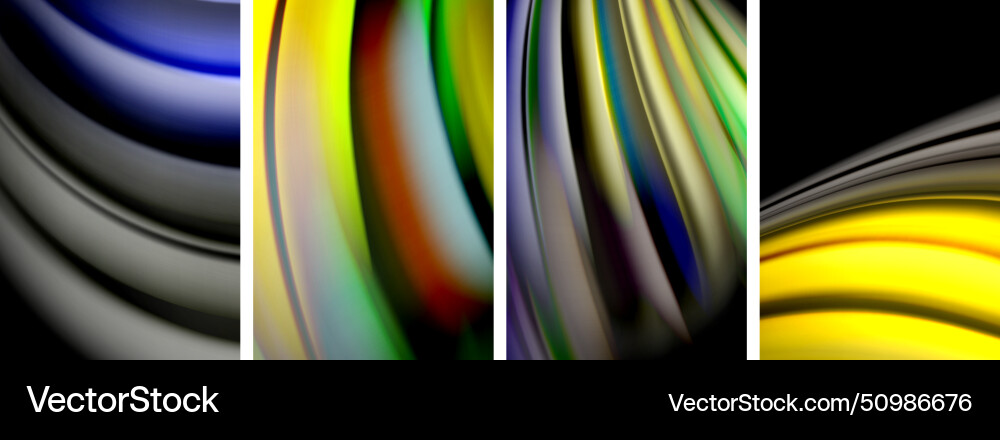 Rainbow style fluid color wave line background Vector Image