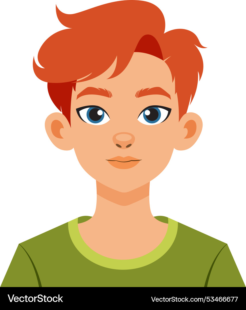 A boy with red hair Royalty Free Vector Image - VectorStock