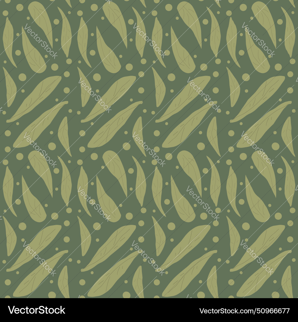 Abstract leaves seamless pattern floral plants Vector Image