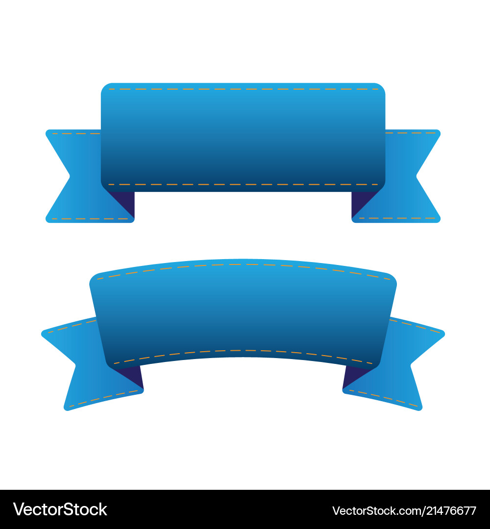 Blue ribbon set Royalty Free Vector Image - VectorStock