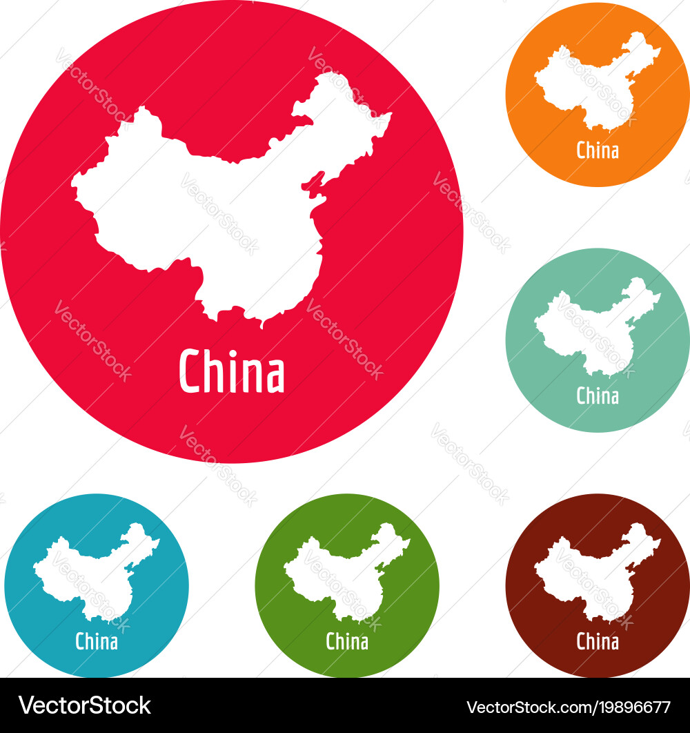 China map in black simple Royalty Free Vector Image