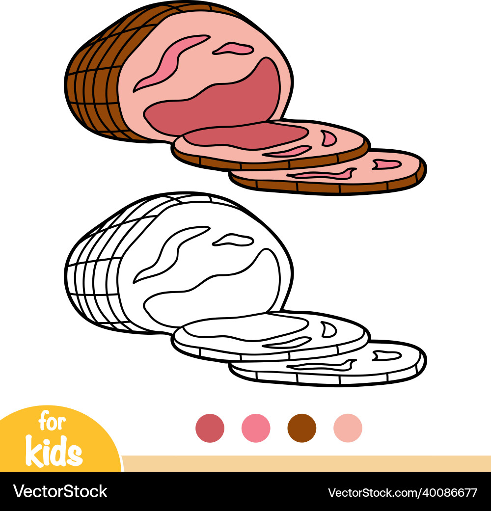 Coloring book ham Royalty Free Vector Image - VectorStock