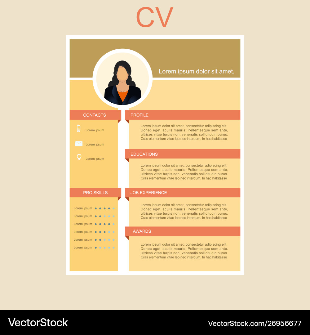 Cv for women Royalty Free Vector Image - VectorStock