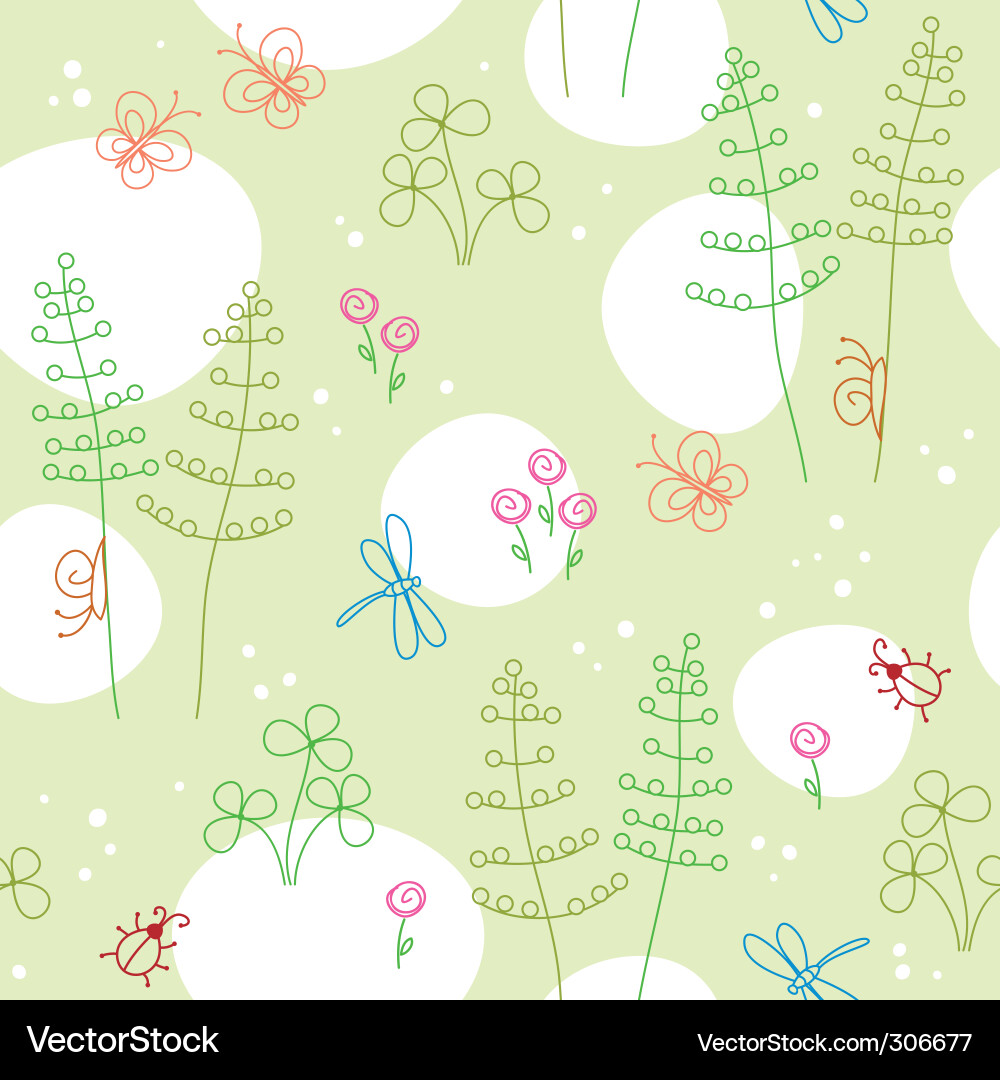 Floral Spring Garden Background Royalty Free Vector Image