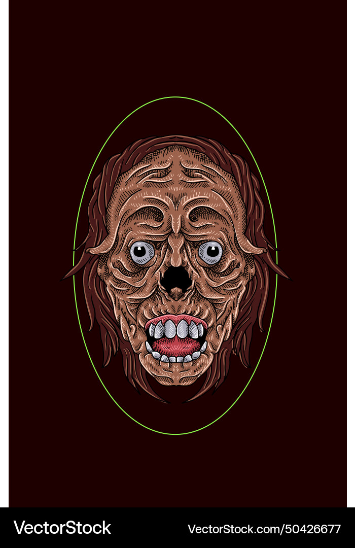 Head zombie Royalty Free Vector Image - VectorStock