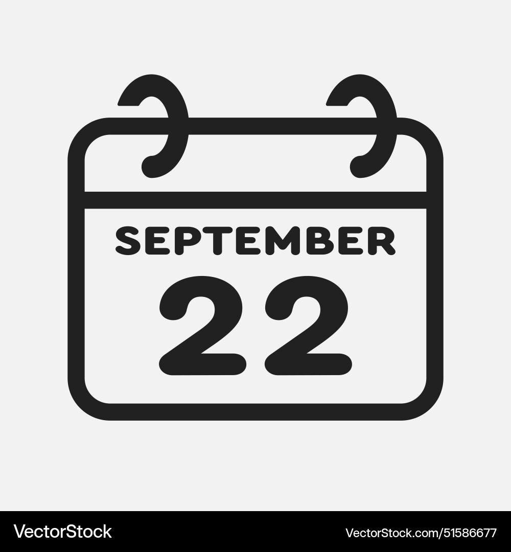 Icon page calendar day - 22 september Royalty Free Vector