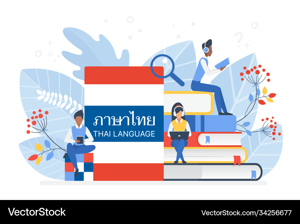 People learning thai language Royalty Free Vector Image