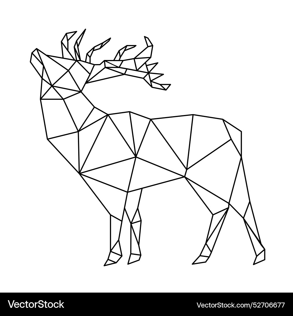 Polygonal line art bear Royalty Free Vector Image