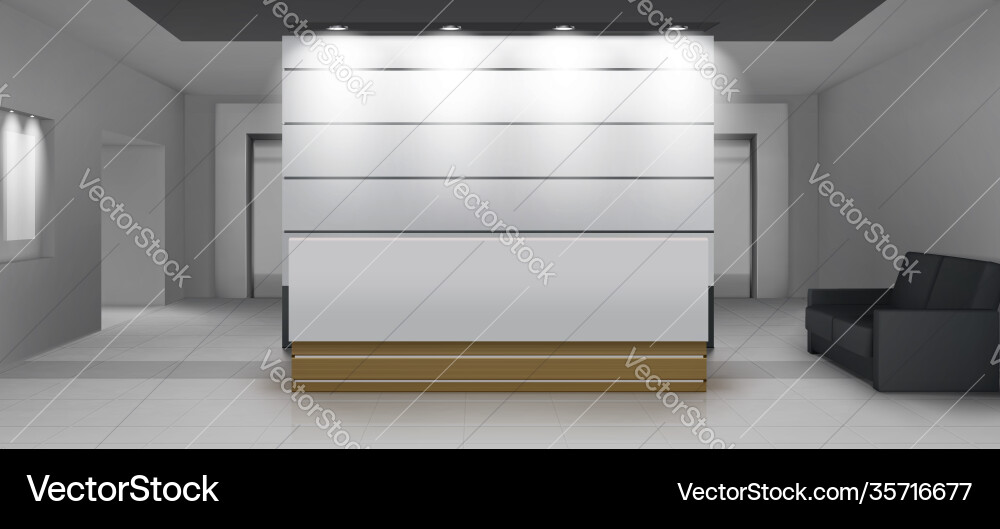 Reception interior with lift modern foyer room Vector Image