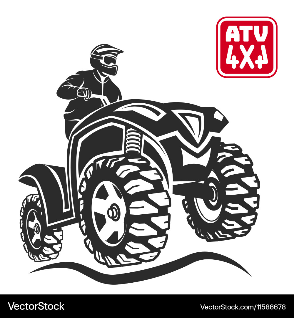 Atv all-terrain vehicle off-road design elements Vector Image