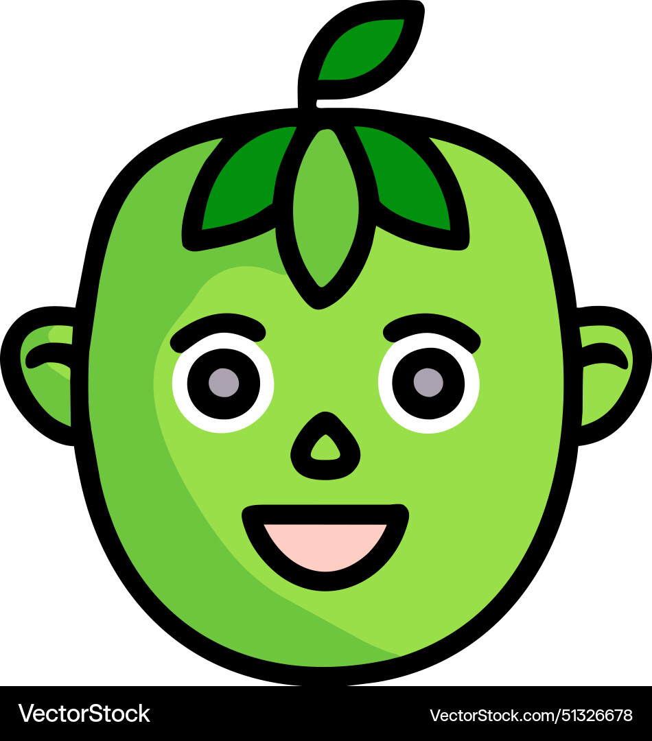 Baby face green icon Royalty Free Vector Image