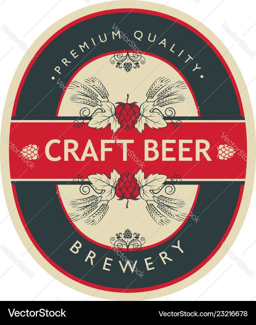 Beer label design Royalty Free Vector Image - VectorStock