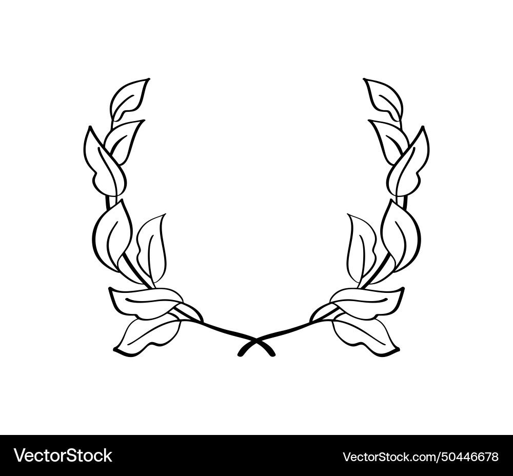 Black hand drawn laurel wreath frame depicting Vector Image