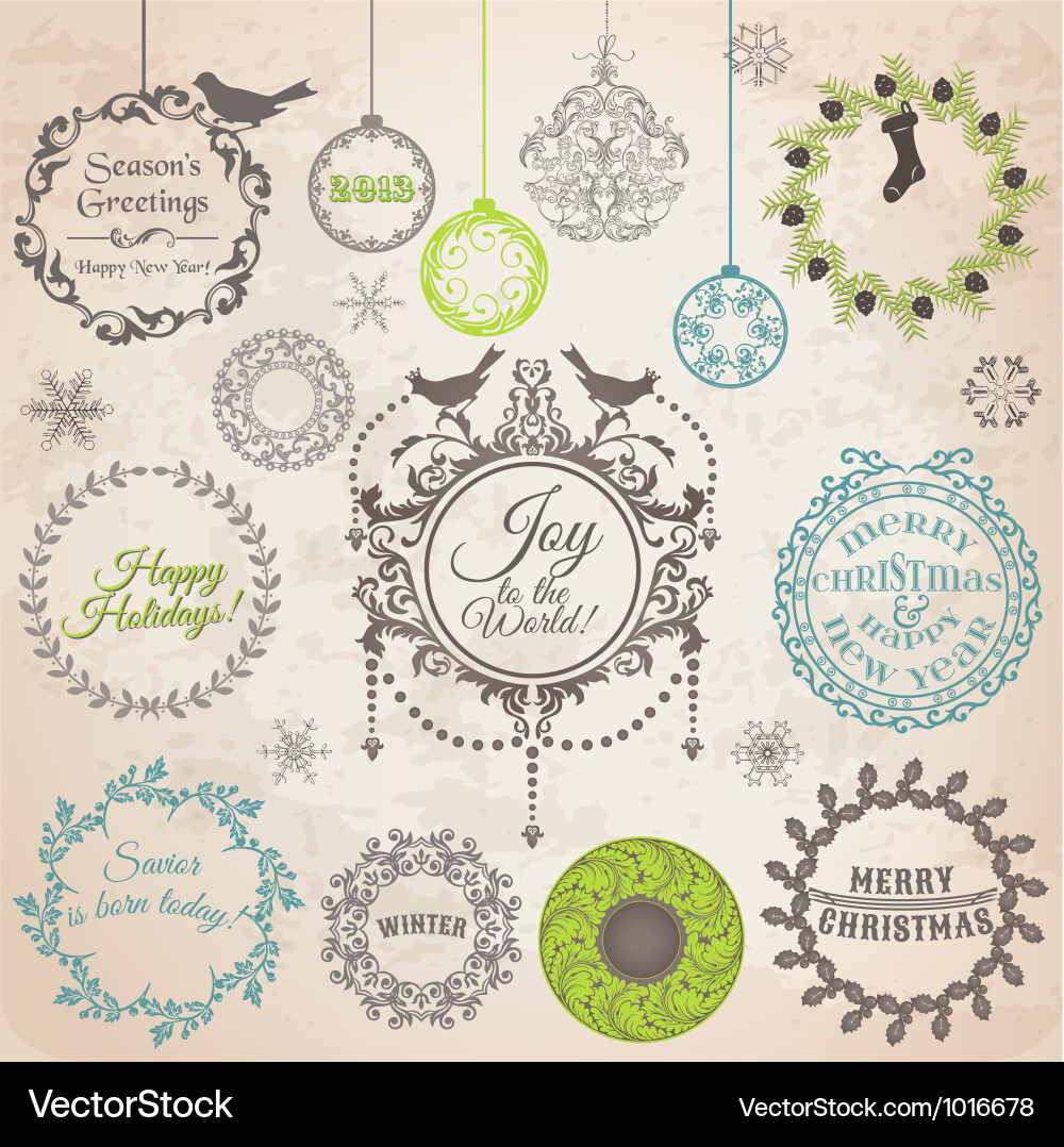Christmas elements Royalty Free Vector Image - VectorStock