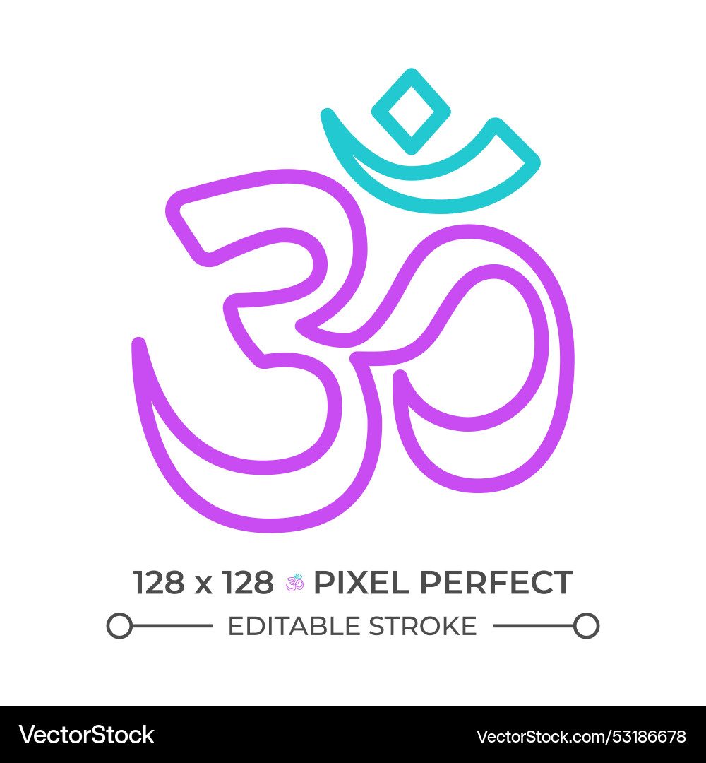 Om symbol two color line icon Royalty Free Vector Image