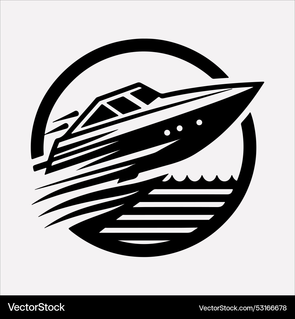 Speed boat icon silhouette art Royalty Free Vector Image