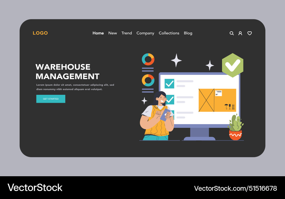 Warehouse management concept flat Royalty Free Vector Image Warehouse management concept flat Royalty Free Vector Image