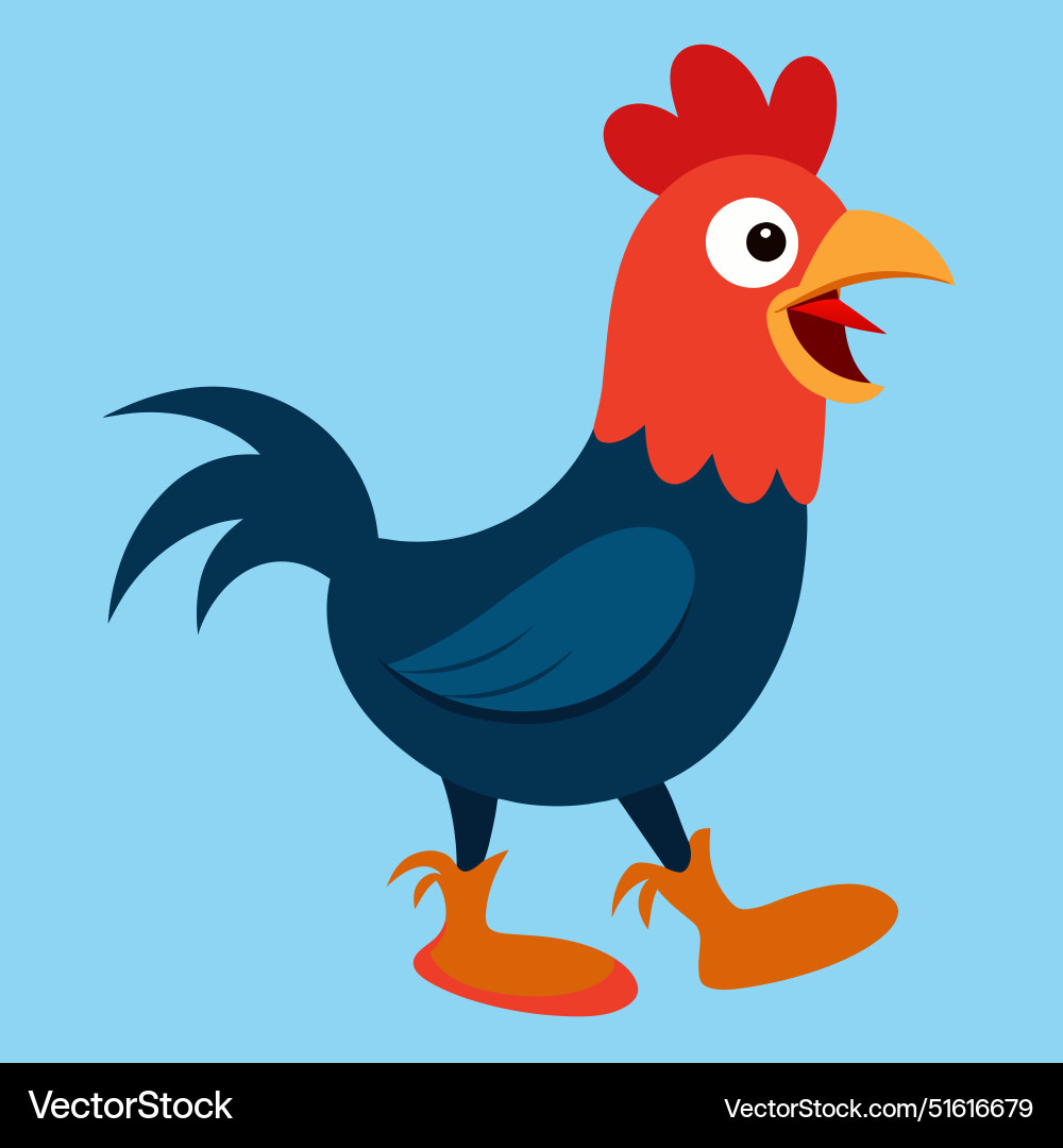 Booted bantam chicken laughs icon Royalty Free Vector Image