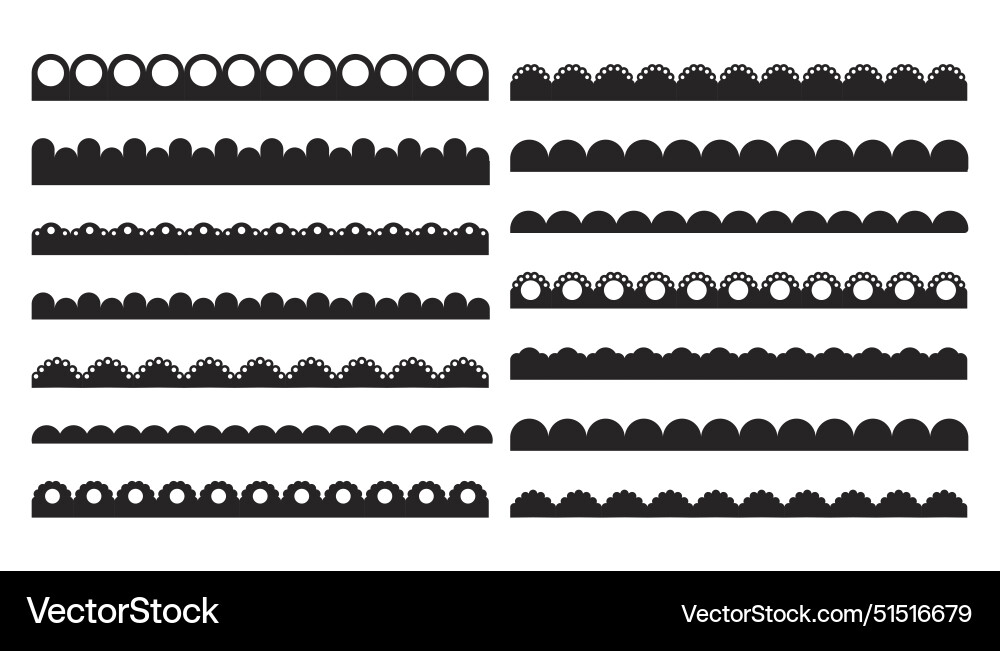 Frilly Scalloped Edge Border Royalty Free Vector Image