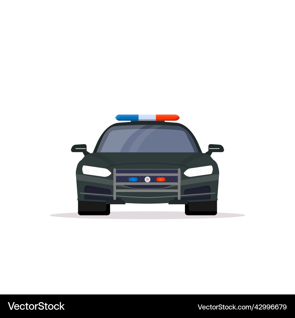 Front view police car Royalty Free Vector Image