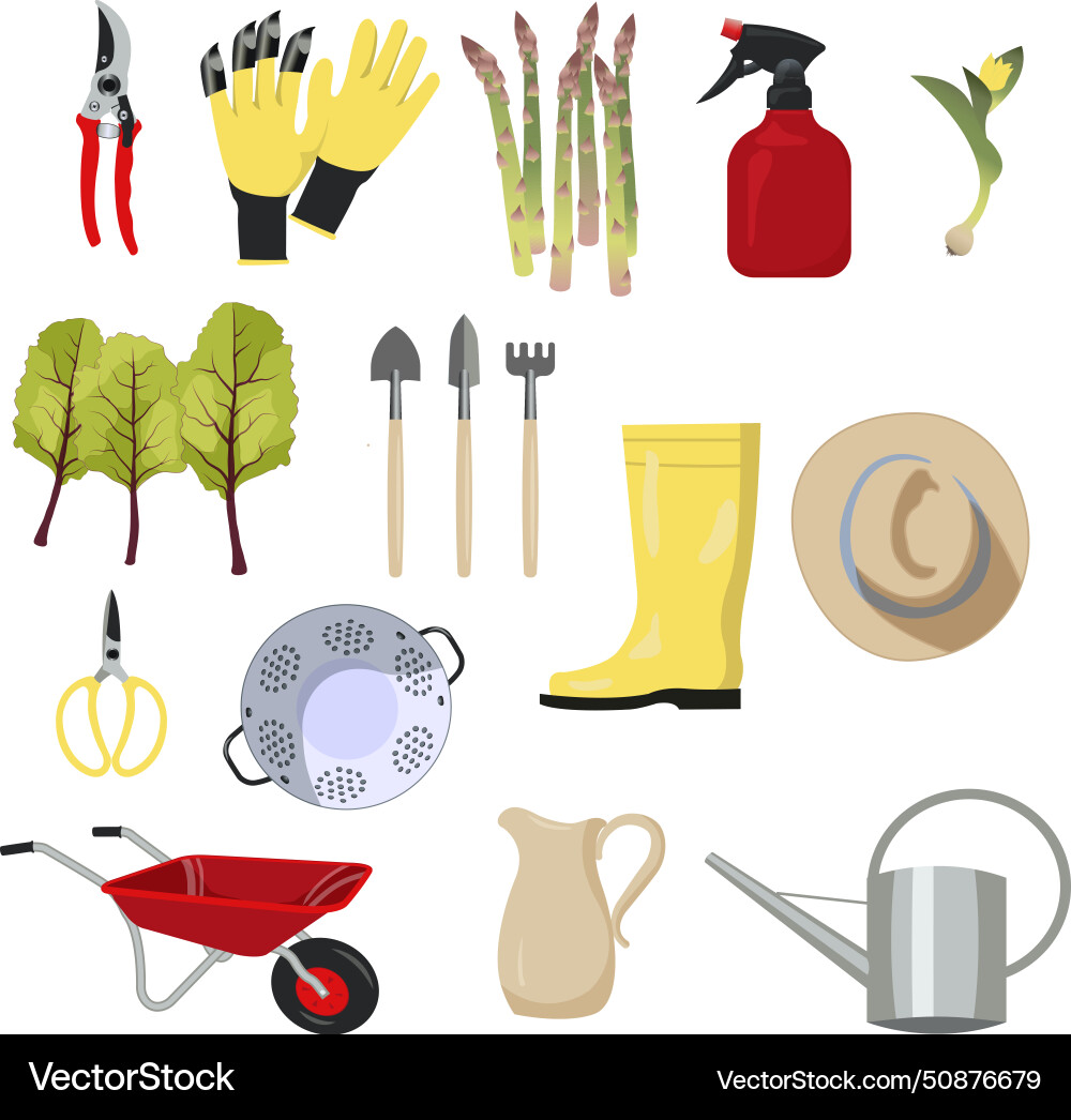 Garden tools for working Royalty Free Vector Image