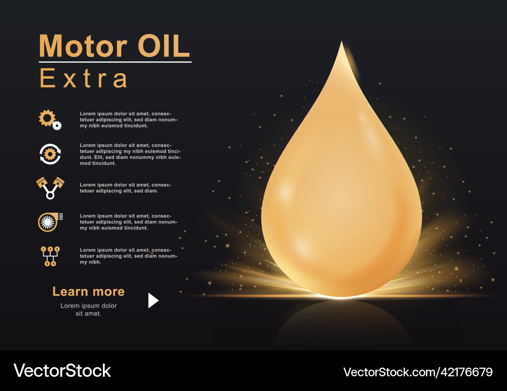 Poster with engine oil drop Royalty Free Vector Image