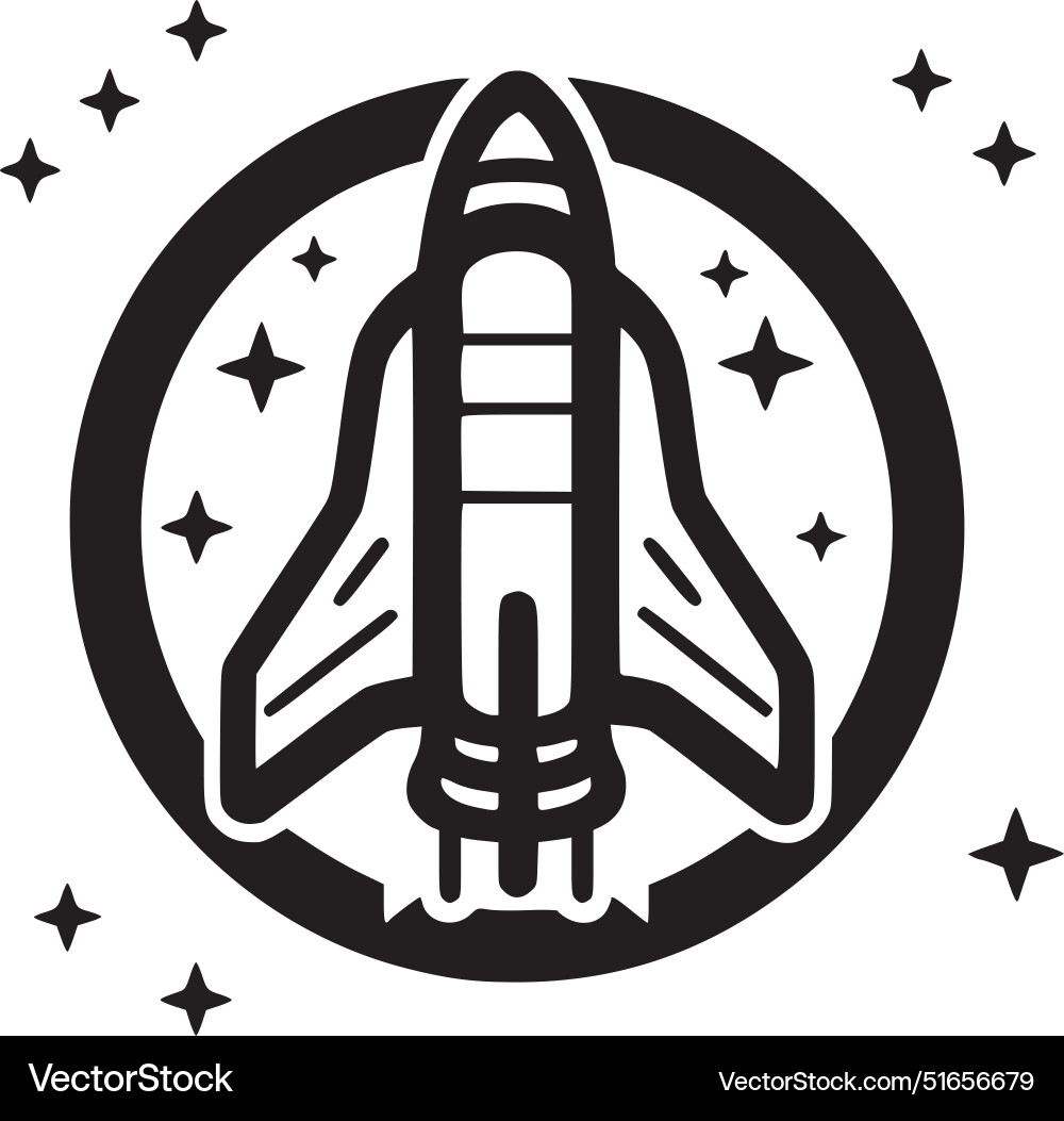 Space - minimalist and flat logo Royalty Free Vector Image