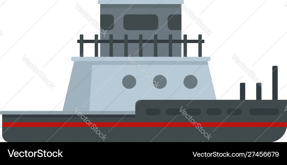 Tug boat icon flat style Royalty Free Vector Image