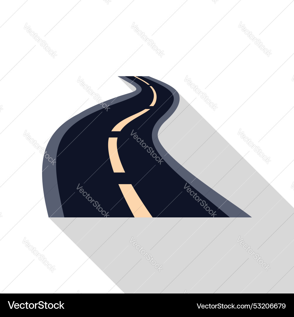 Winding road going into the distance with long Vector Image