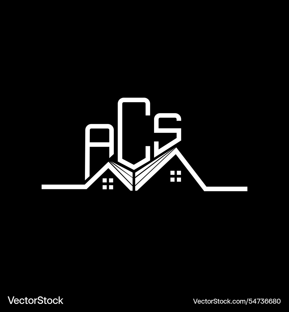 Acs real state logo design simple and modern Vector Image