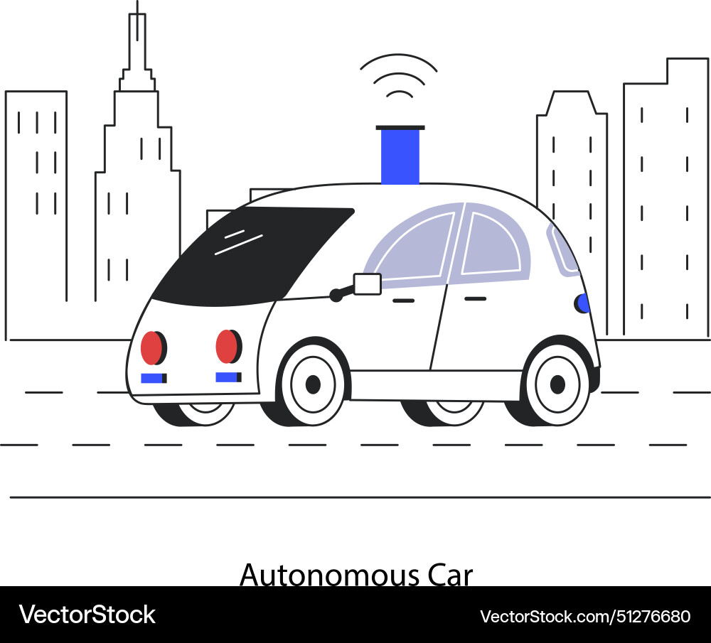 Autonomous car Royalty Free Vector Image - VectorStock