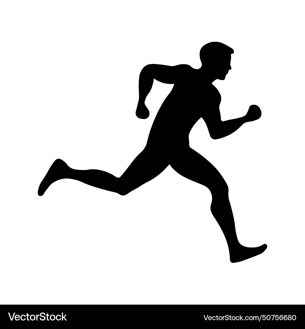 Black runner icon on white background Royalty Free Vector