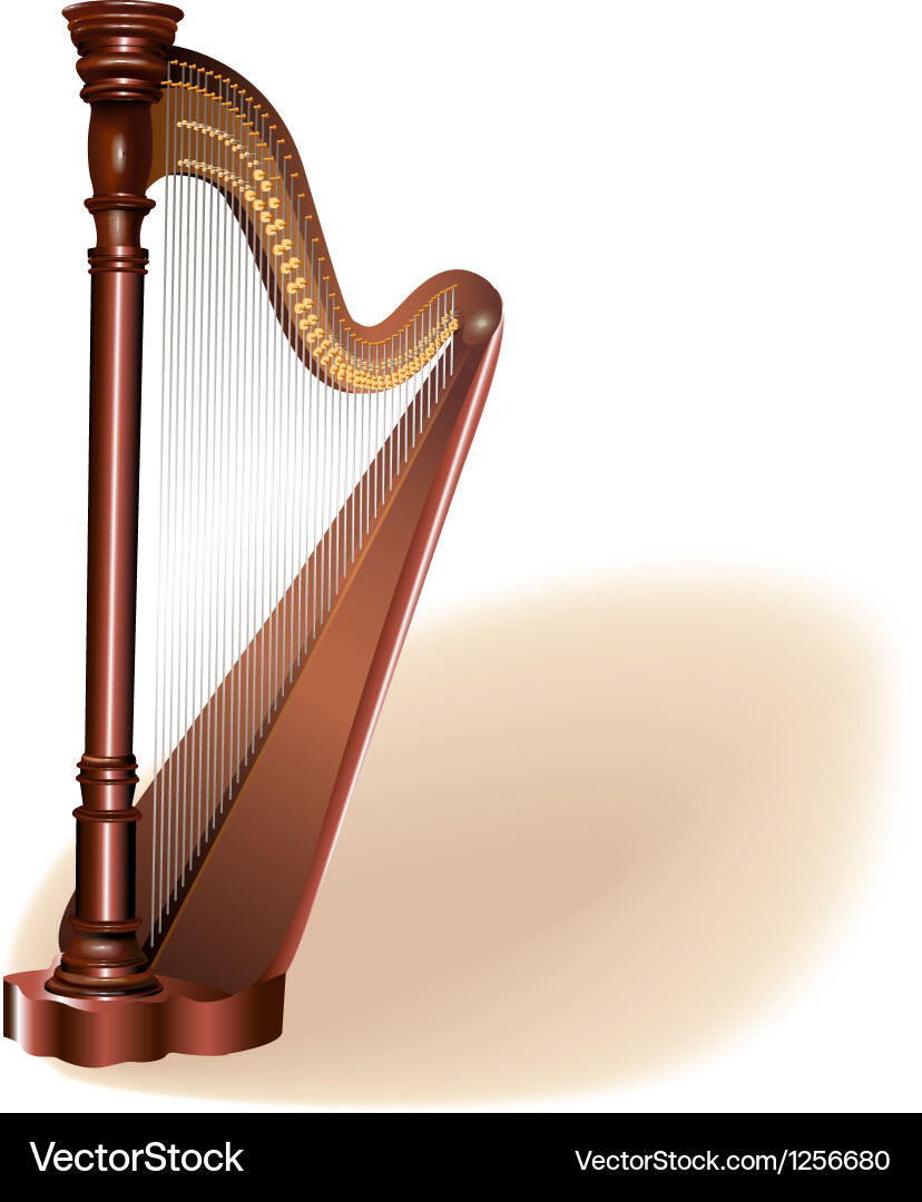 Concert harp Royalty Free Vector Image - VectorStock