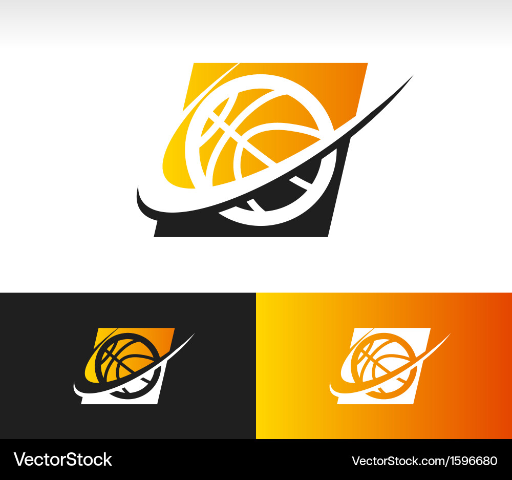 Dynamic Swoosh Basketball Icon Royalty Free Vector Image