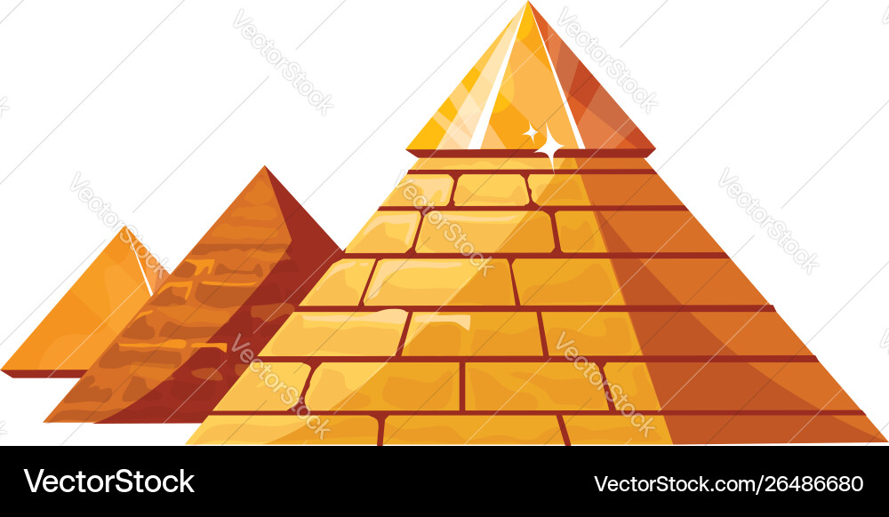 Egyptian pyramids isolated on white Royalty Free Vector