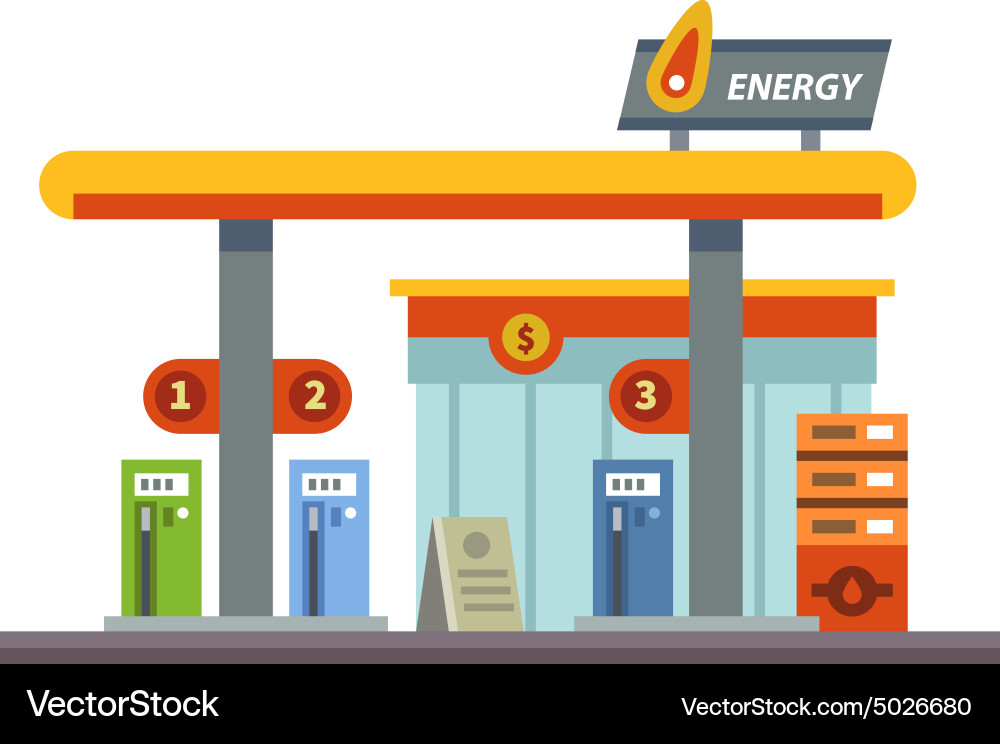 Gas station Royalty Free Vector Image - VectorStock